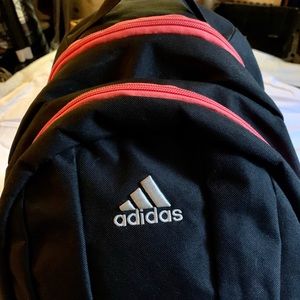 adidas | Bags | Adidas Backpack Black Pink Double Zipper | Poshmark